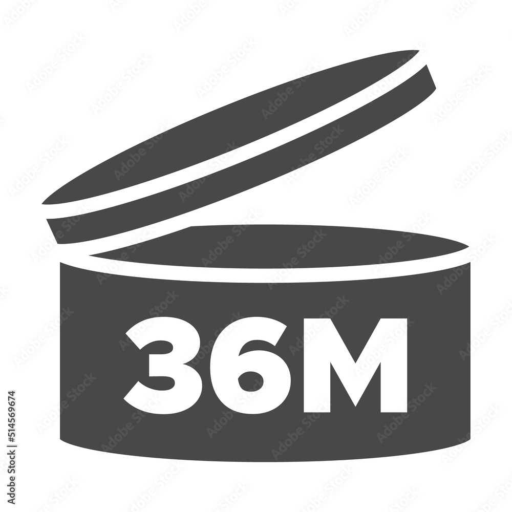 36m Pao vector symbol. Period after opening icon. Cosmetic open month ...