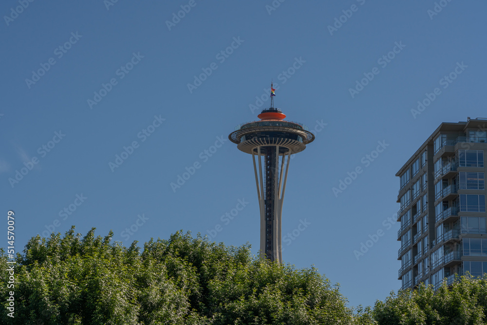 Seattle, WA, USA, July 2022, City Landscape Seattle with the top of ...