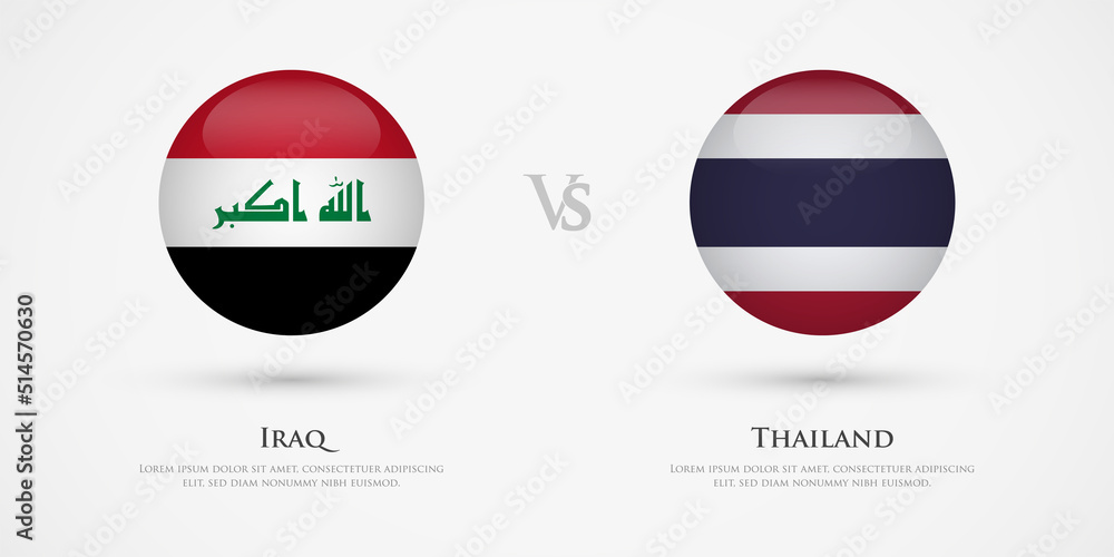 Iraq vs Thailand country flags template. The concept for game ...