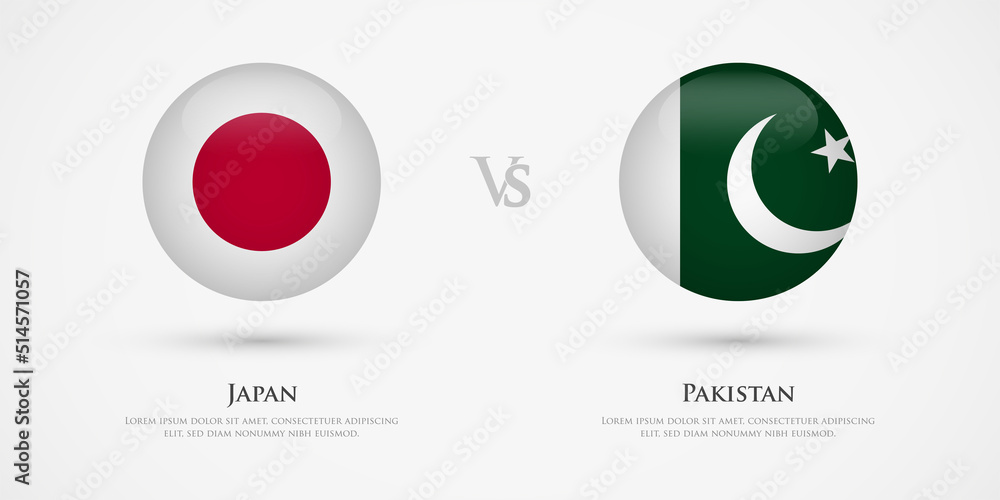 Japan vs Pakistan country flags template. The concept for game ...