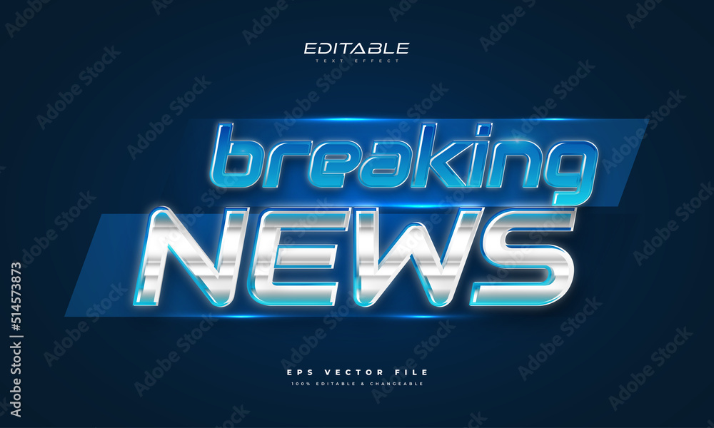 Cool and Modern Breaking News Text Effect. Editable News text Style in ...