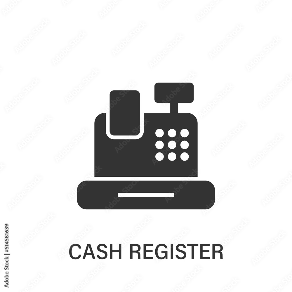 Cash machine icon in flat style. Electronic payment vector illustration ...