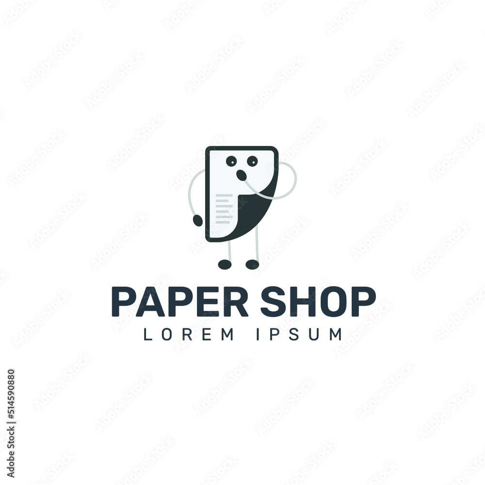 Paper shop logo design template Stock Vector | Adobe Stock