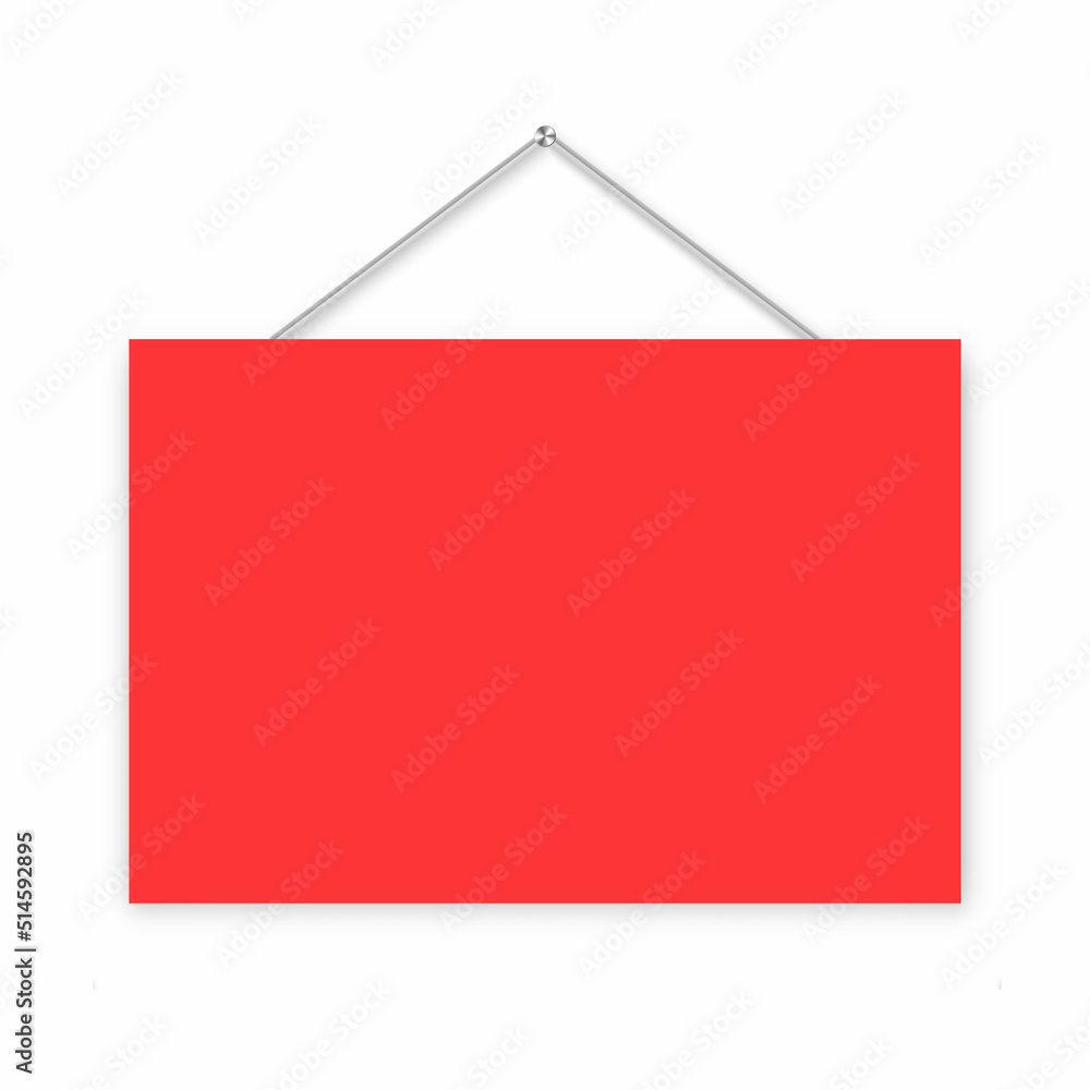 3d realistic blank paper signboard. Empty hang cardboard Stock Vector ...