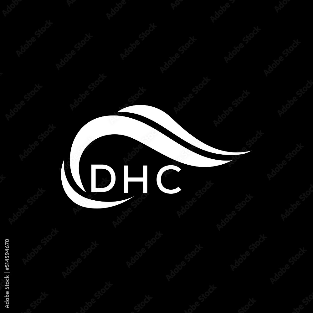 DHC letter logo. DHC best black background vector image. DHC Monogram ...