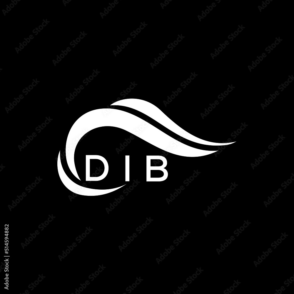 DIB letter logo. DIB best black background vector image. DIB Monogram ...