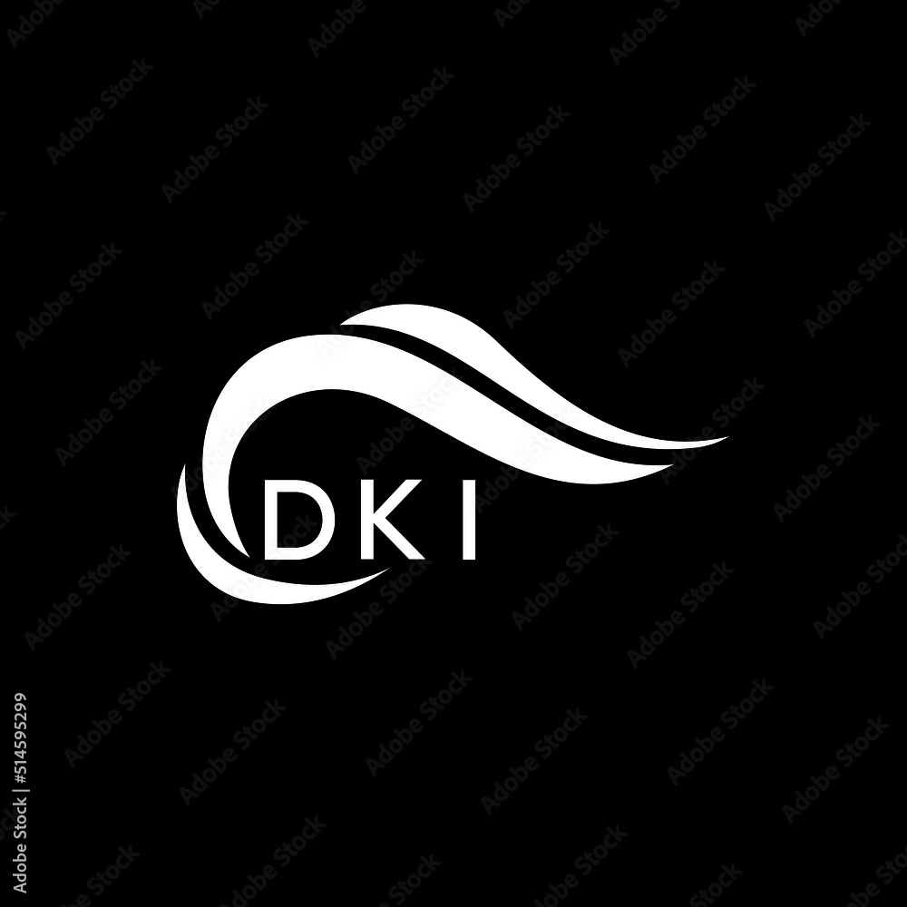DKI letter logo. DKI best black background vector image. DKI Monogram ...