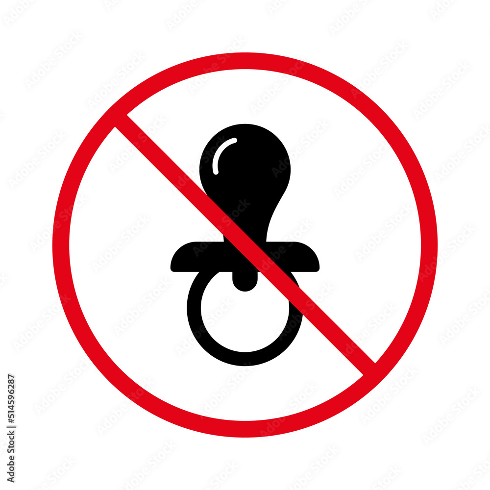 Ban Pacifier Black Silhouette Icon. Forbidden Nipple Pacify Child ...