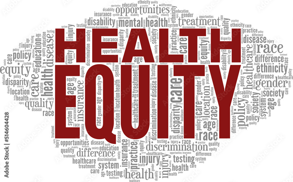 Health Equity word cloud conceptual design isolated on white background ...
