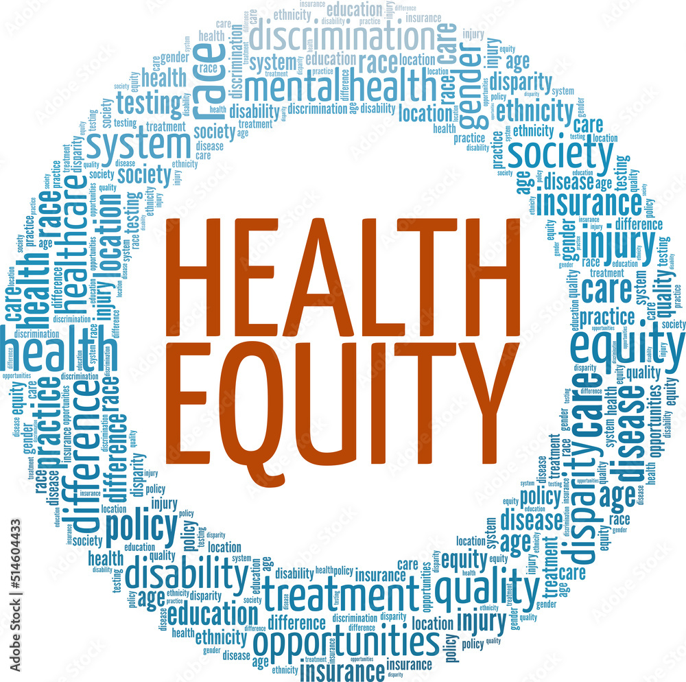 Health Equity word cloud conceptual design isolated on white background ...