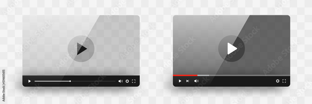 Video player. Video multimedia player mockup. Modern video player ...