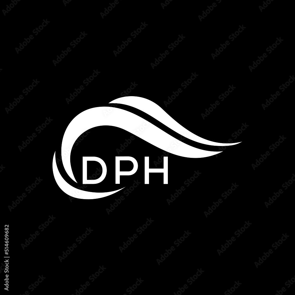 DPH letter logo. DPH best black ground vector image. DPH letter logo ...