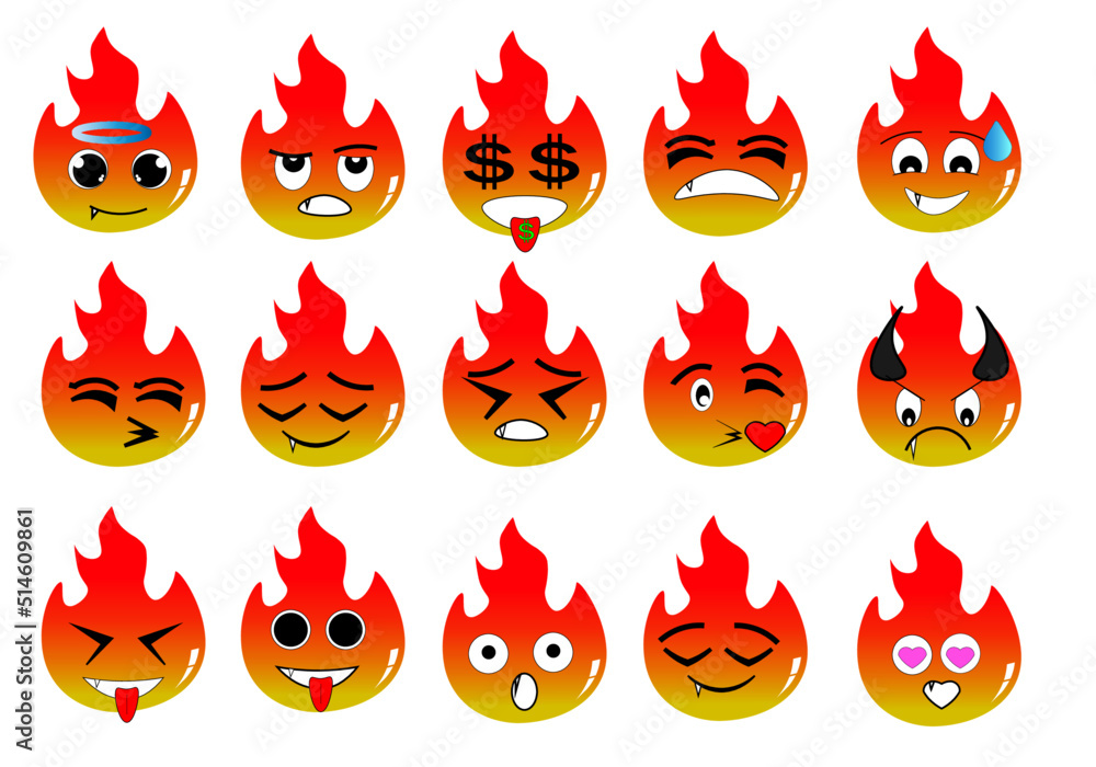 fireball emoji expression Stock Vector | Adobe Stock