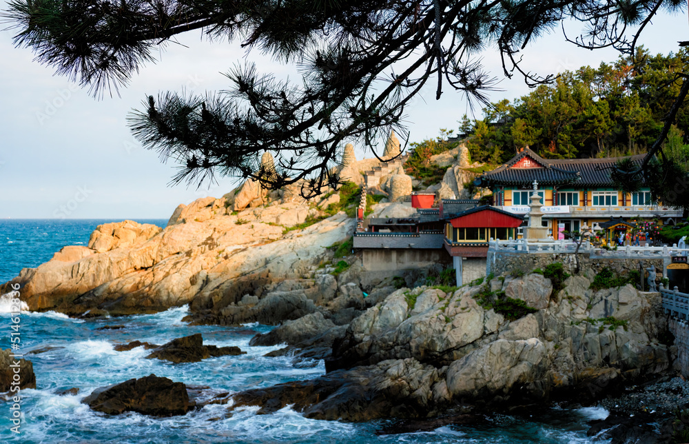 Beautiful Haedong yonggungsa temple and haeundae sea in busan, buddhist ...