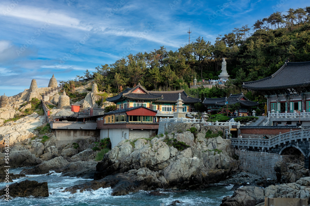 Beautiful Haedong yonggungsa temple and haeundae sea in busan, buddhist ...