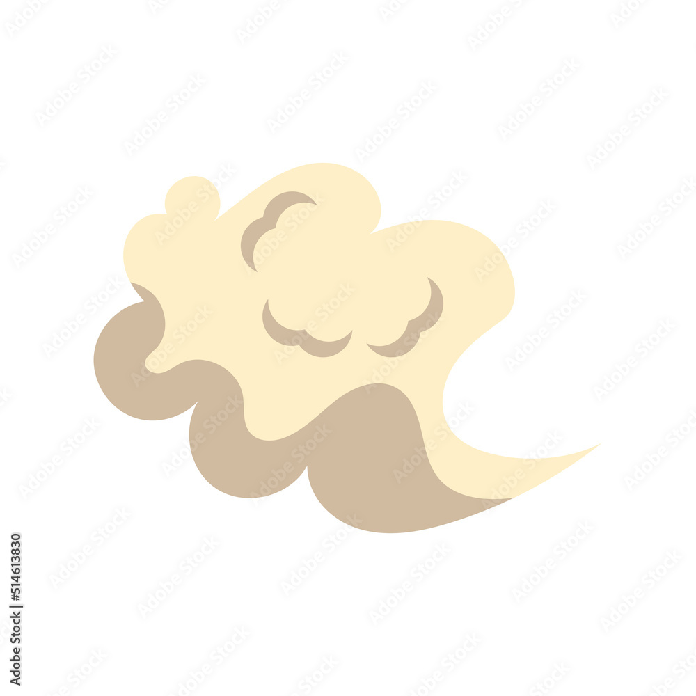 Bubble explode smoke poof and cloud blow effect. Wind with cartoon gray ...