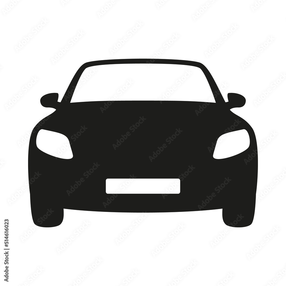 Car icon. Car front view. Simple style sign symbol. Transport concept ...