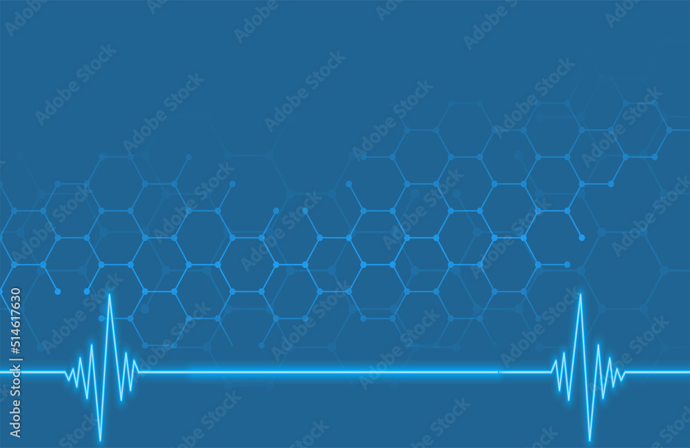 healthcare and medical background with cardiogram line Stock Vector ...