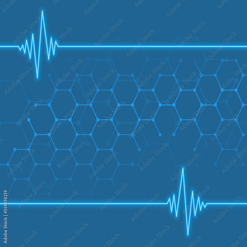 healthcare and medical background with cardiogram line Stock Vector ...