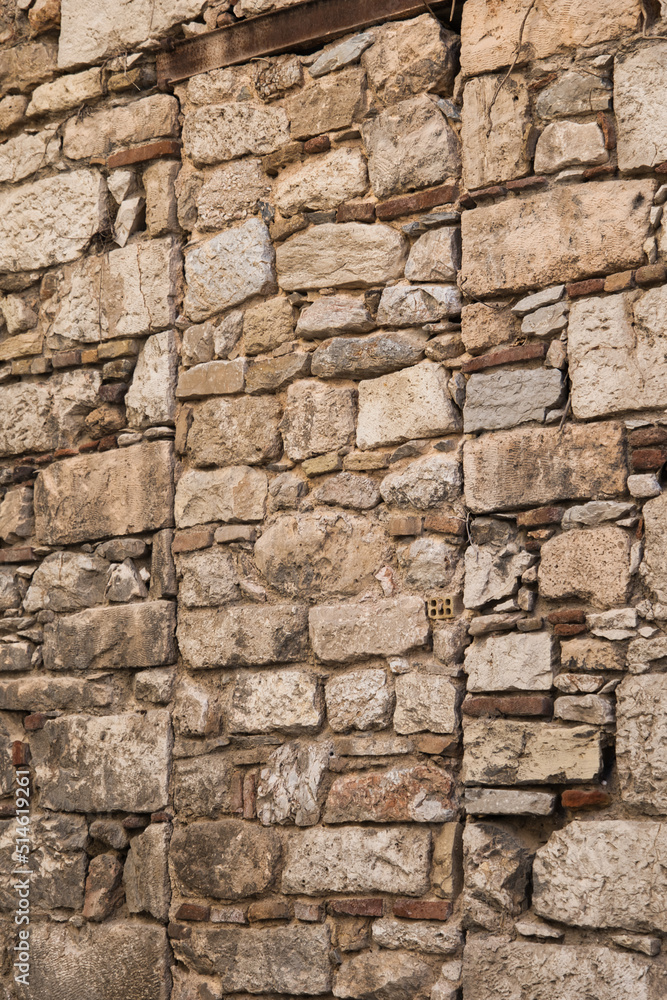 Abstract picture of an old, ancient brick stone wall in Athens, Greece ...