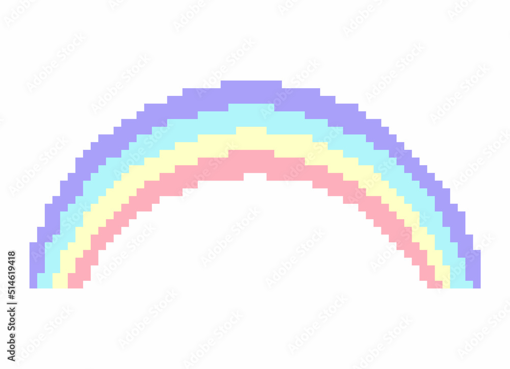 Pixel art Rainbow 8 bit. Old school rainbow. Vector illustration Stock ...