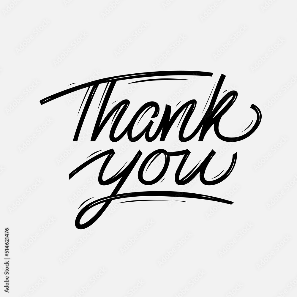 Handwritten Brush Lettering. Gratitude. Thank you inscription ...