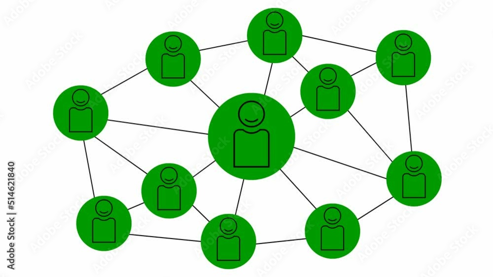 Animated green symbol of people connect among themselves. Concept of ...