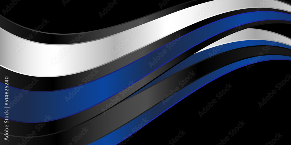 Abstract blue silver and black background Stock Vector | Adobe Stock