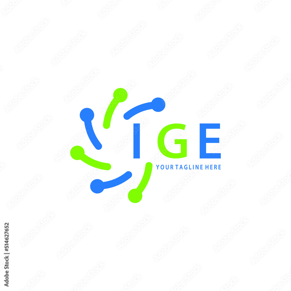 IGE logo design initial creative letter logo. IGE unique letter logo design. IGE vector logo ...