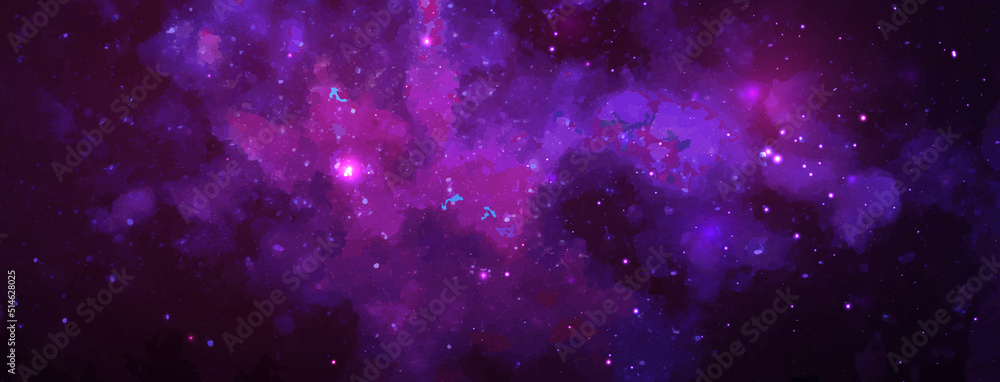 Vector cosmic illustration. Beautiful colorful space background ...