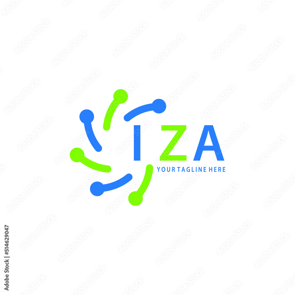 IZA logo design initial creative letter logo. IZA unique letter logo ...