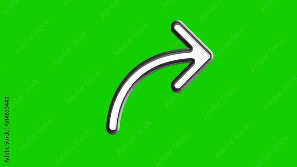 Arrow animation on a green background. Arrow with alpha channel. Key ...