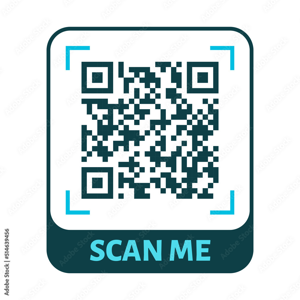 Scan me QR code design. QR code for payment, text transfer with scan me ...