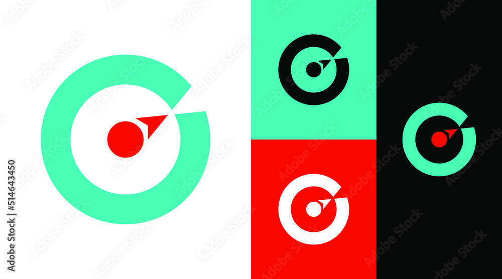 Circle Compass Direction Logo Design Concept Stock Vector | Adobe Stock