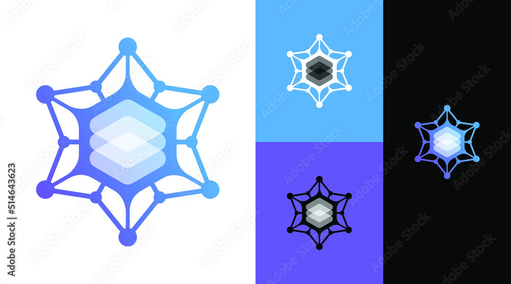 Database Hexagonal Technology Logo Design Concept Stock Vector Adobe Stock