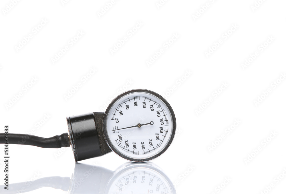 Medical monometer isolated on white background with reflection Stock ...