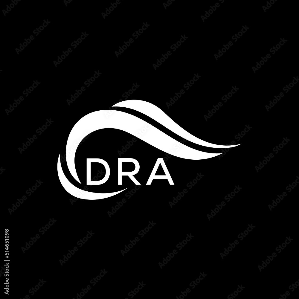 DRA letter logo. DRA best black ground vector image. DRA letter logo ...