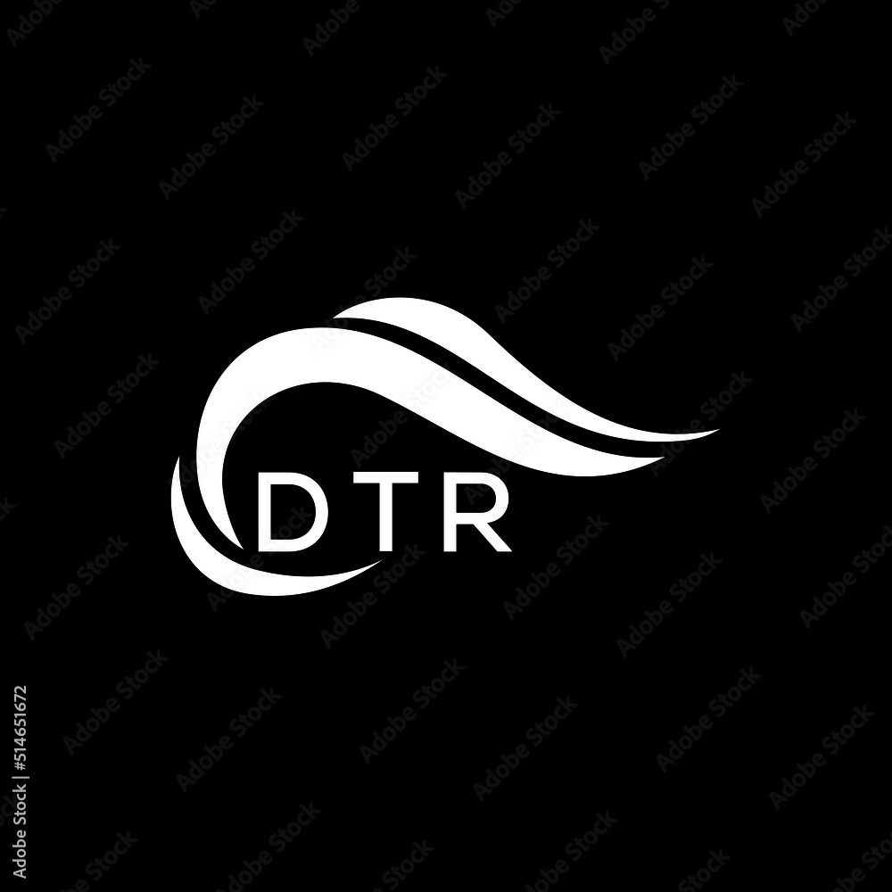 DTR letter logo. DTR best black ground vector image. DTR letter logo ...