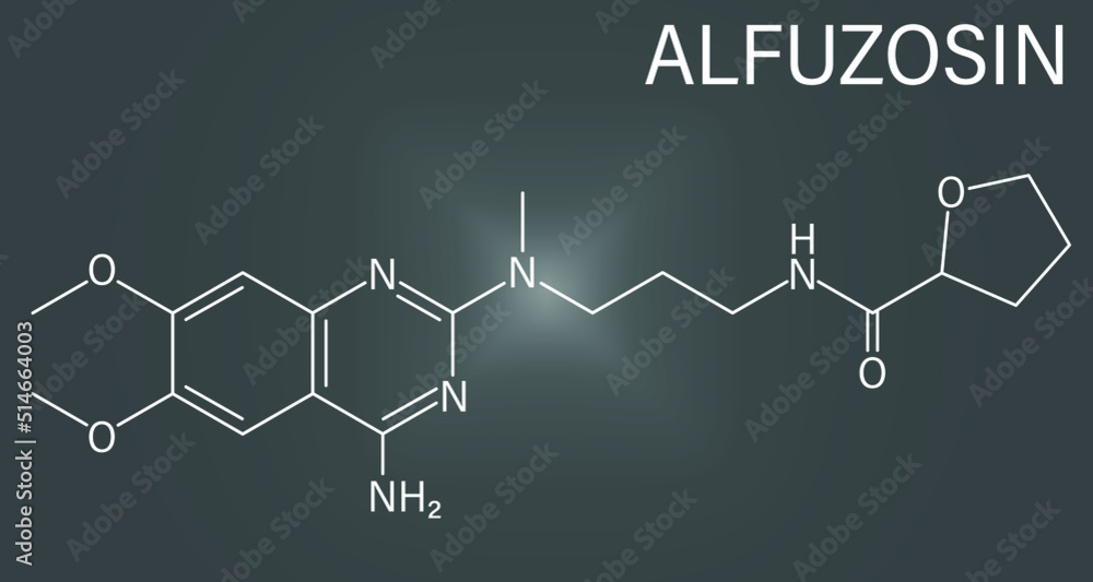 Poster Skeletal formula of Alfuzosin benign prostate hyperplasia or BPH ...