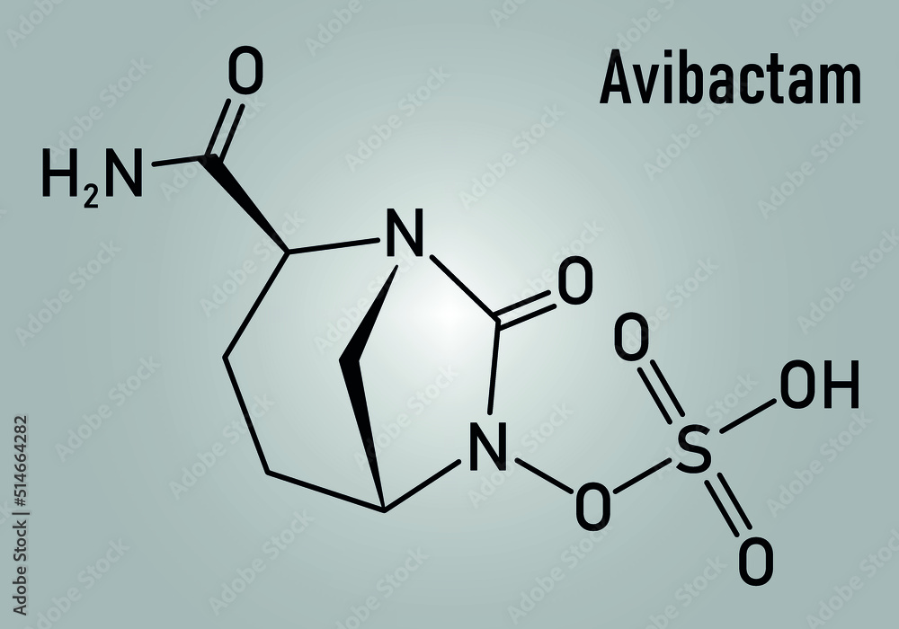 Vecteur Stock Skeletal formula of Avibactam drug molecule. Beta ...