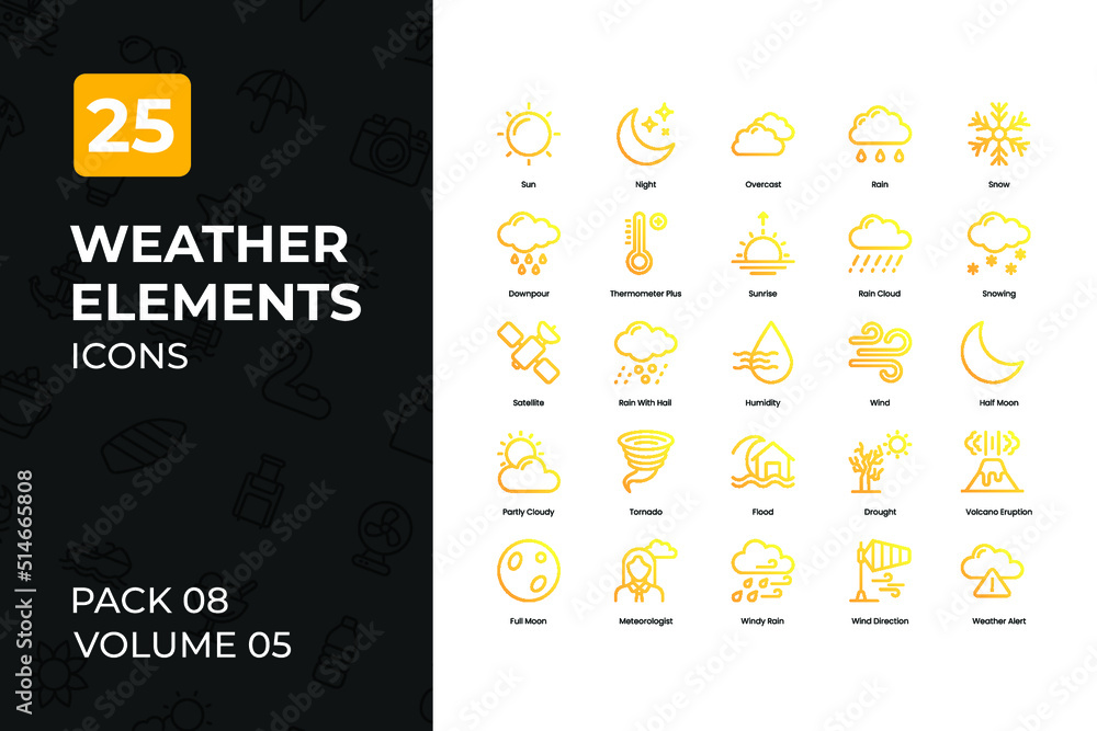 Weather Icons Collection. Set contains such Icons as rainy day, sunny ...