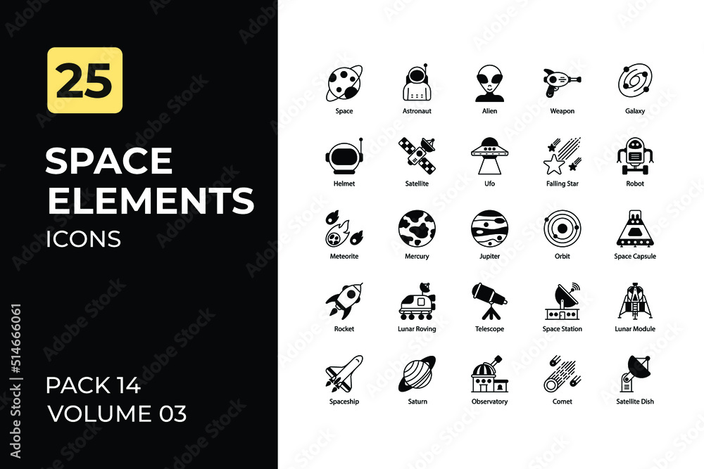 Space Icons Collection. Set contains such Icons as Space, Astronaut ...
