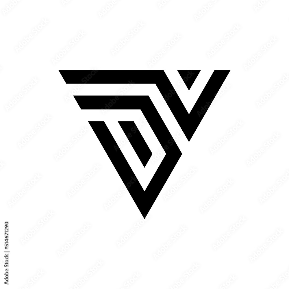 Letter DV bold triangle monogram logo Stock Vector | Adobe Stock