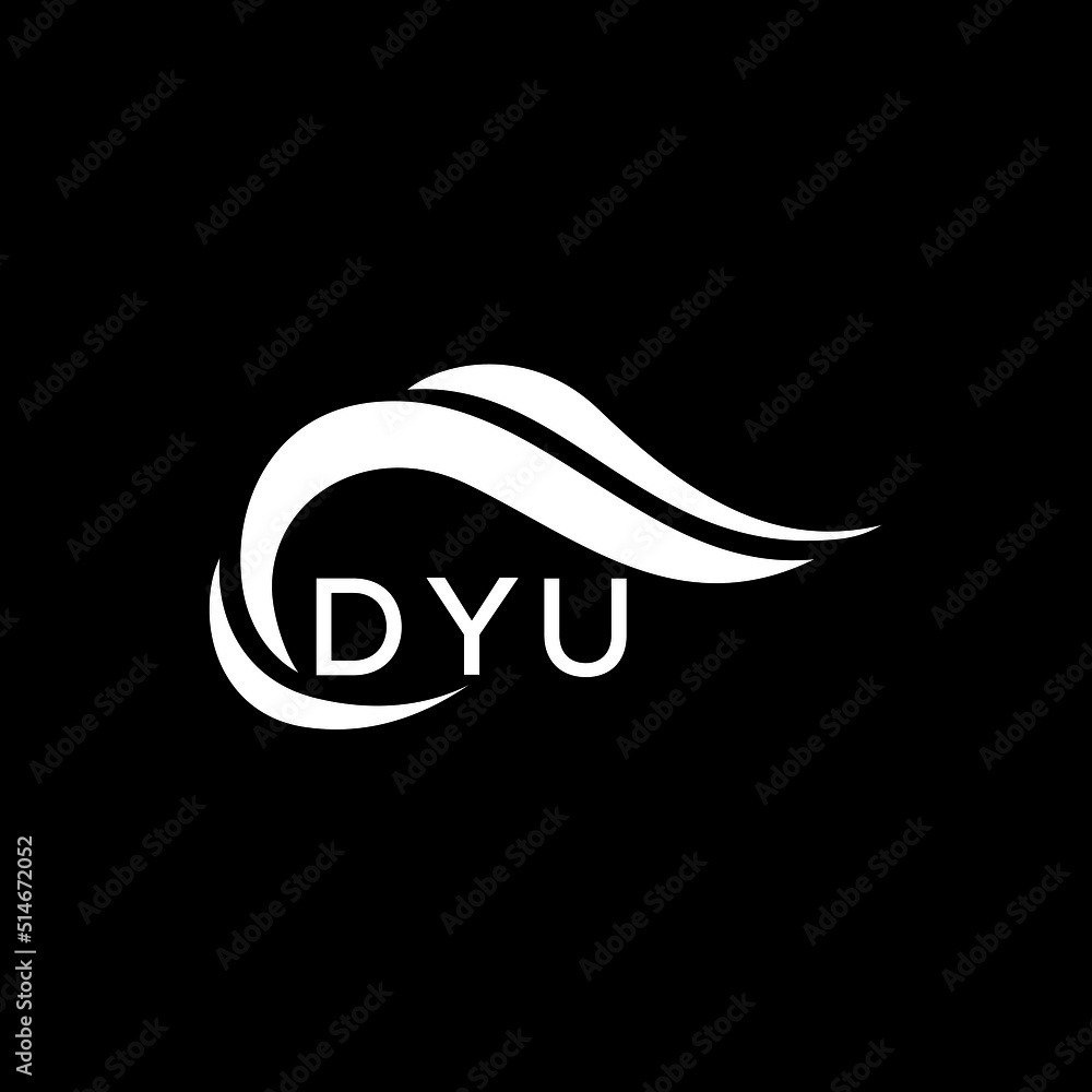 DYU letter logo. DYU best black ground vector image. DYU letter logo ...