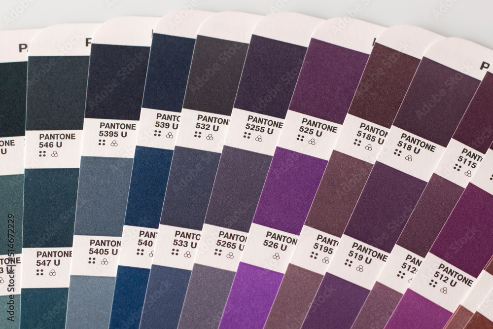 Pantone color palette, used to select the right shade in a design ...