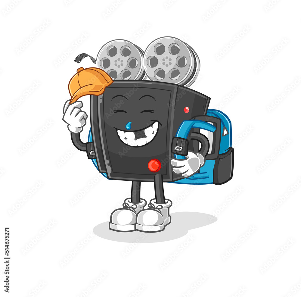 film camera goes to school vector. cartoon character Stock Vector ...