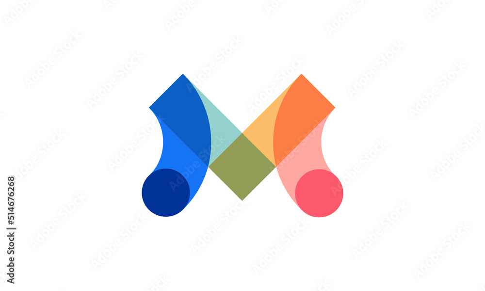 multi color combination letter M logo vector template Stock Vector ...