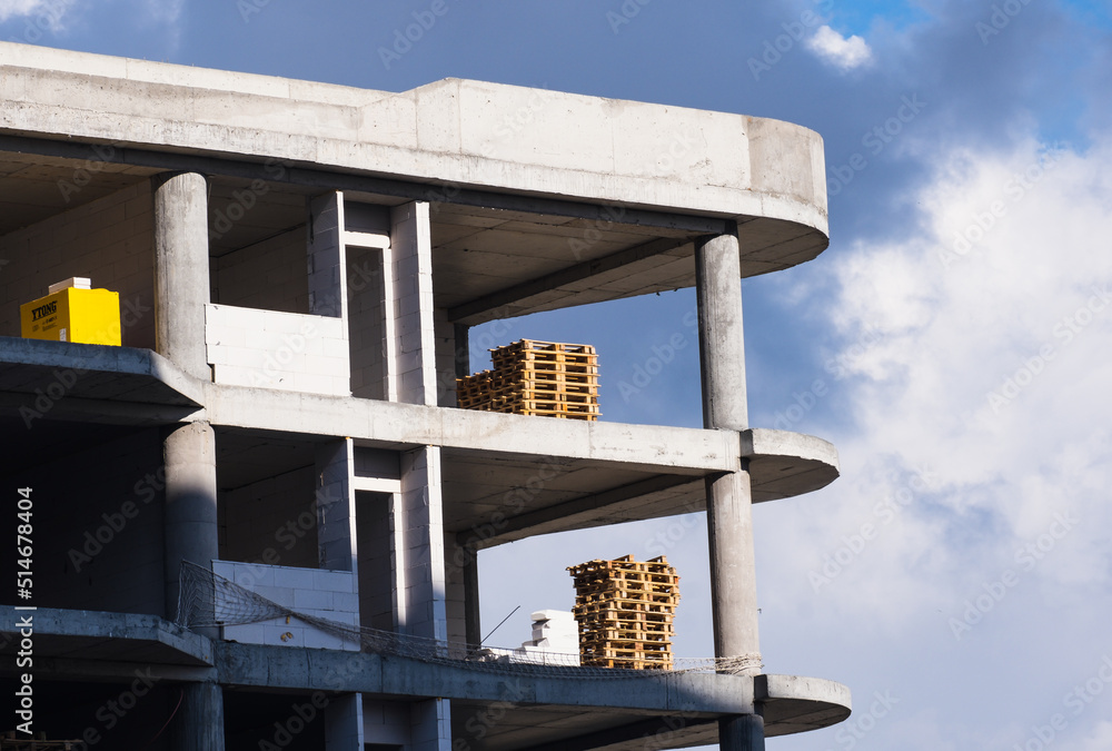 Concrete columns and materials in building construction. The business ...