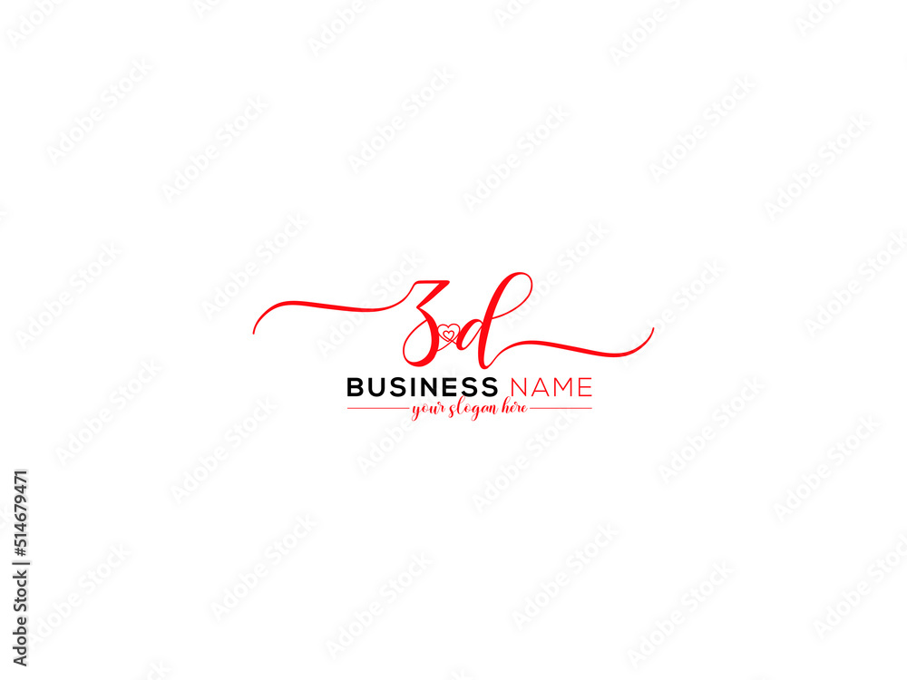 Alphabet ZD Signature Letter Logo, Signature Zd dz Logo Icon Design ...