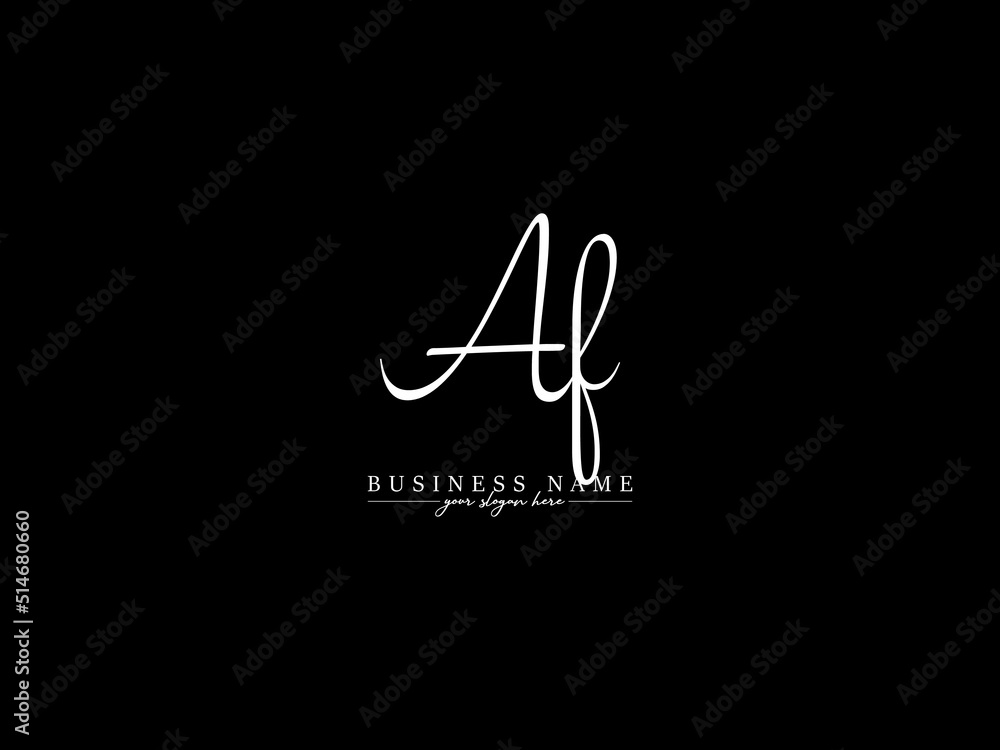 Alphabet AF Signature Logo, Creative Af fa Logo Letter Vector With ...